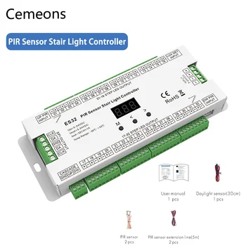 ES32 Stair Controller PIR Sensor 32 Channel Motion Sensor DC 5V 12V 24V ...