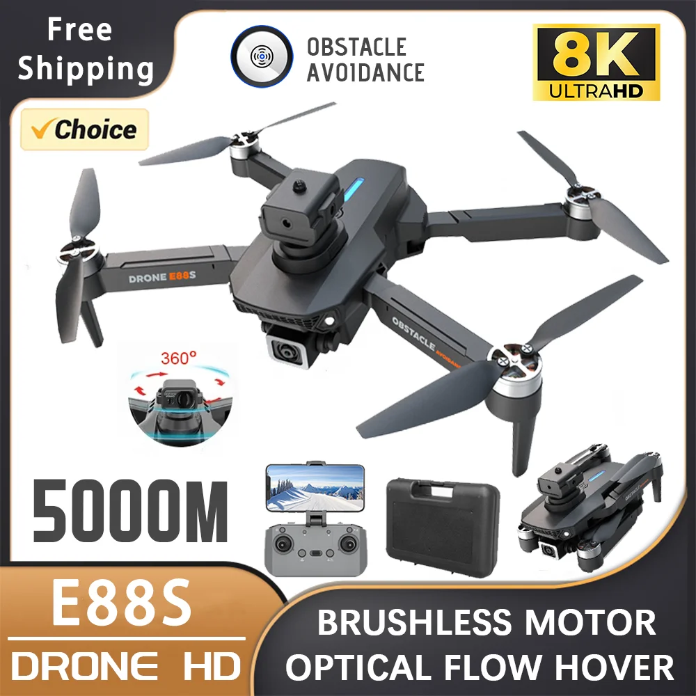 E88S-Foldable-Mini-Drone-for-Kids-Brushless-Quadcopter-Evitar-Obst ...
