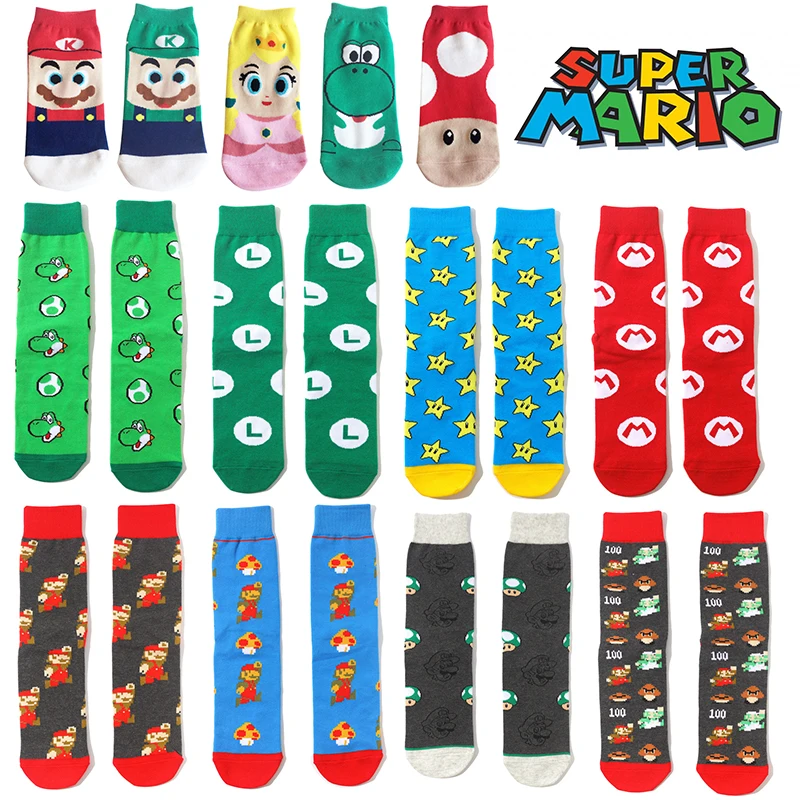 Super-Bros-Luigi-Socks-Cartoon-Anime-Figure-Yoshi-Casual-Cotton-Socks ...