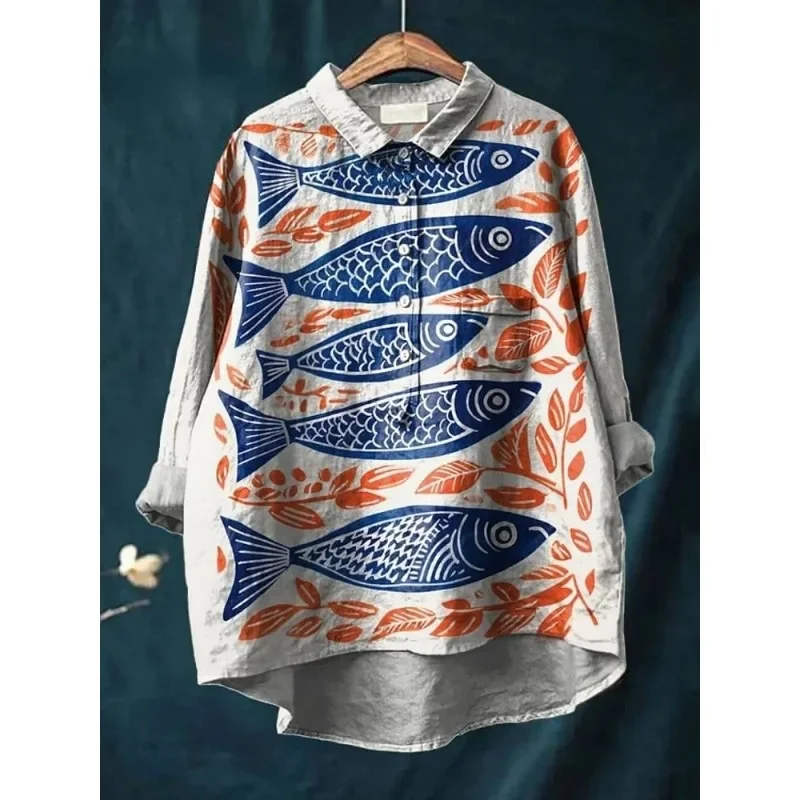 Vintage Lovely Anchovy Art Print Casual Summer Cool Shirt Japanese ...