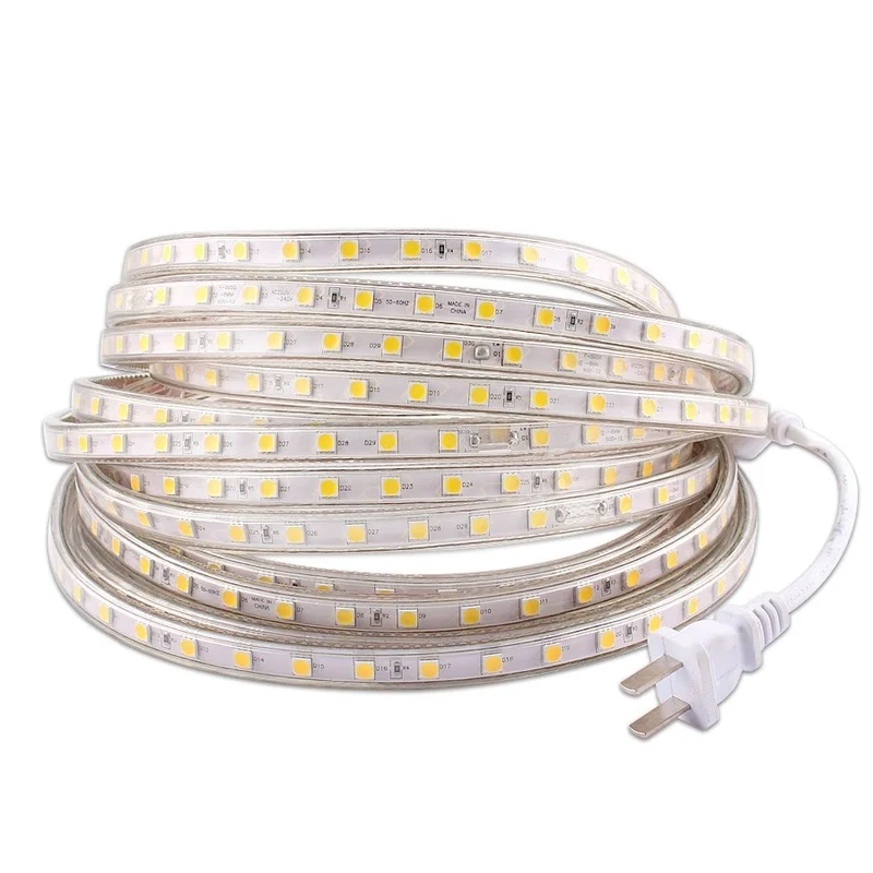 220V LED Strip Light 220V Waterproof IP67 SMD 5050 60leds/m Tape Diode ...