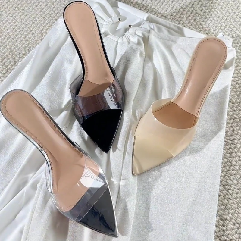 Transparent-High-Heeled-Slippers-for-Women-s-Fashion-Slim-Heeled ...