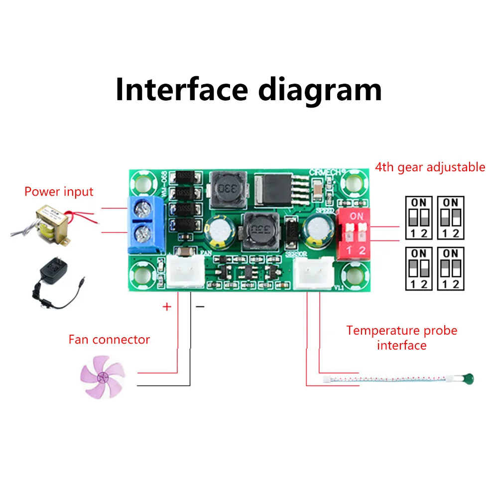 Electronic-Thermostat-Temperature-Control-Fan-Module-DC12V-24V-Speed ...