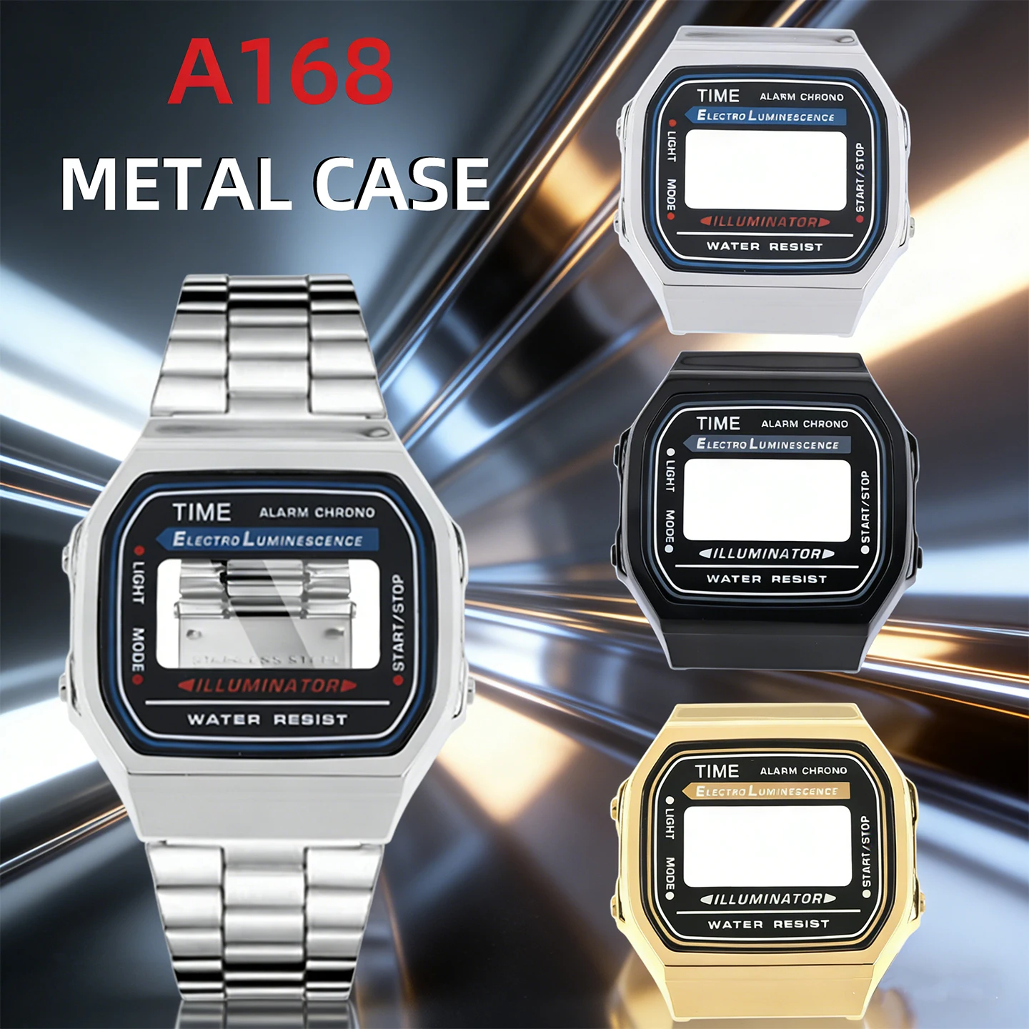 A168 A158/159 metal Case Strap Mod kit For Casio 593 A158 A-168 F91 ...