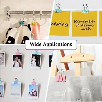 60pcs Mini Binder Clips Color Binder Clip Small Paper Clip 15mm 5/8 ...