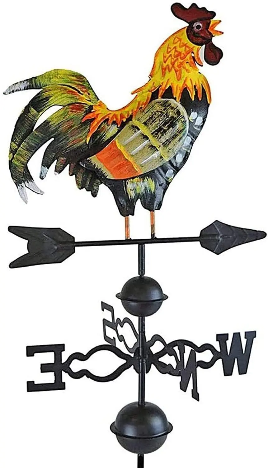 Nordic-Rooster-Weather-Vane-Spinner-Wind-Direction-Farm-Scene-Stake-for ...