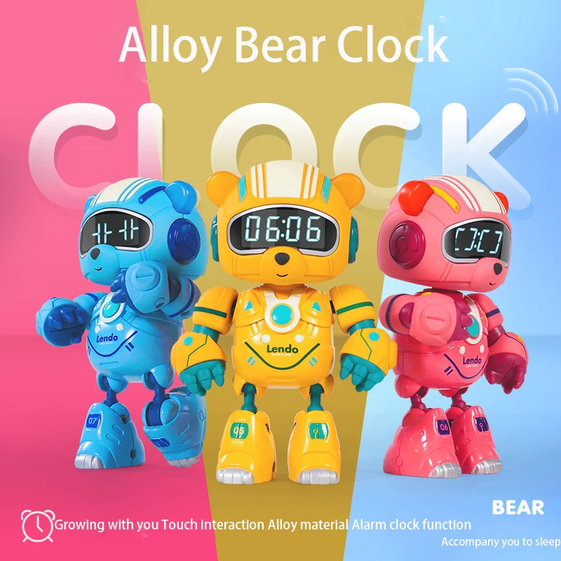 Bear-Robot-Smart-Digital-Alarm-Clock-Ttime-Display-Desktop-Clocks-With ...