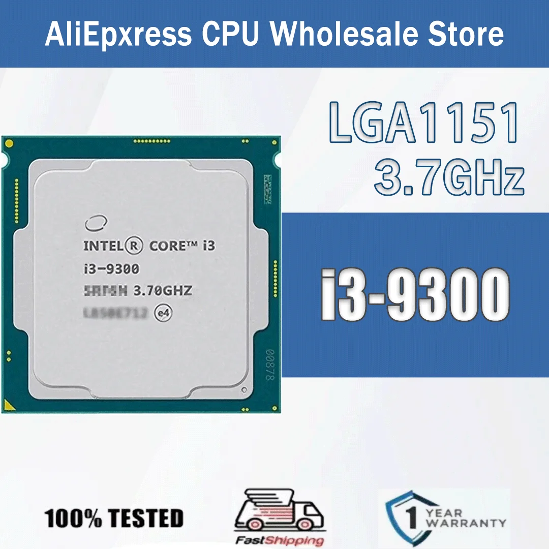 Intel Core i3-9300 4 Core 8 Thread 3.7GHz 62W 8MB Cache 14nm Coffee ...