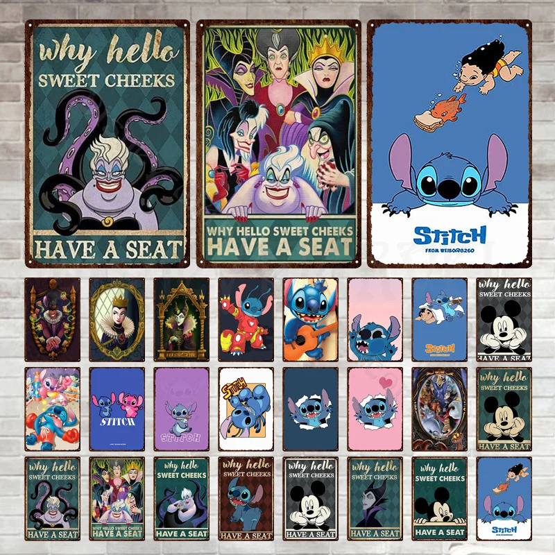 Lilo-Stitch-Disney-Villain-Metal-Sign-Vintage-Metal-Plate-Tin-Plaque ...