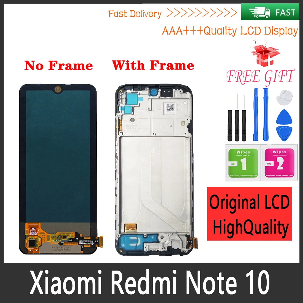 Super AMOLED For Xiaomi Redmi Note 10 M2101K7AI M2101K7AG LCD Display ...
