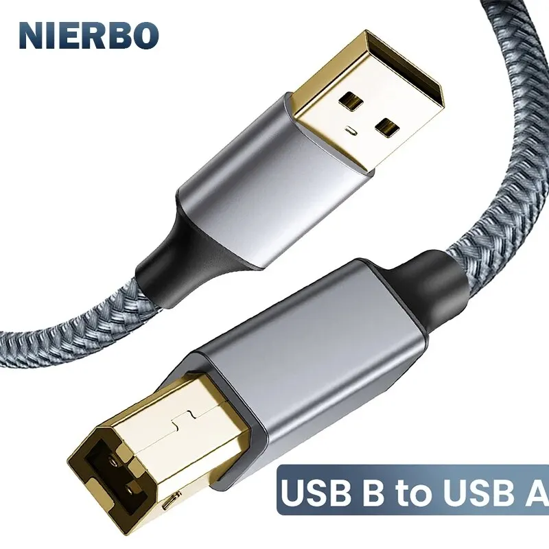 NIERBO USB B to USB A Printer Cable USB 2.0 Male to Male Scanner Cord ...