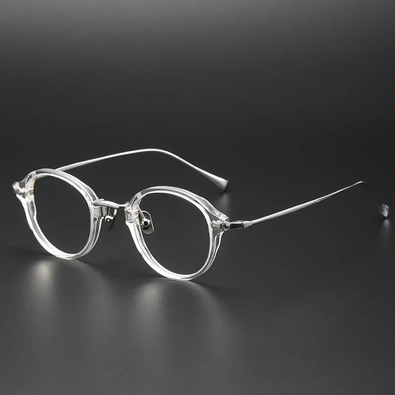 Japanese Designer Titanium Glasses Men Vintage Transparent Round ...