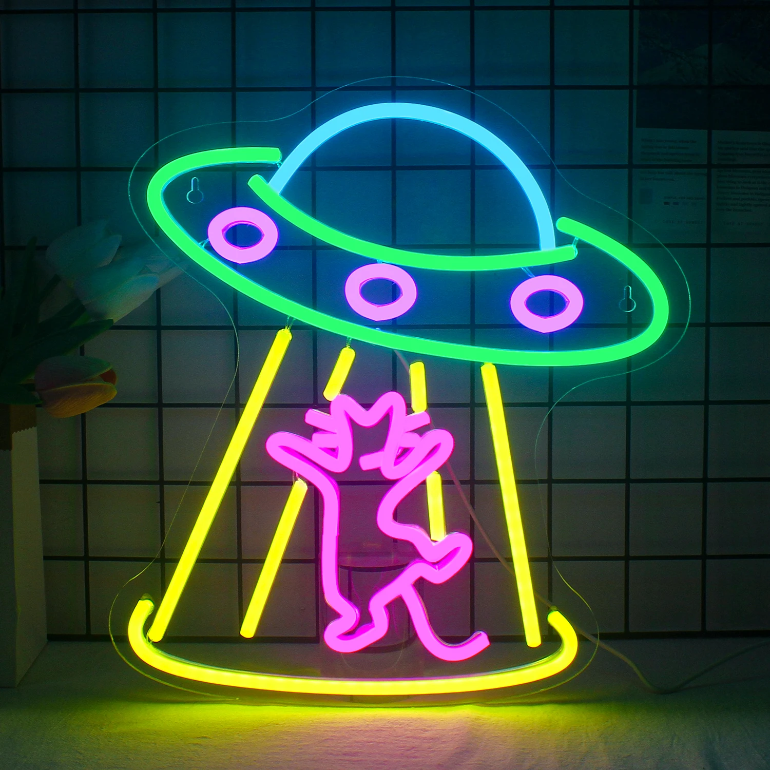 Spaceship-LED-Neon-Sign-Space-Neon-Signs-for-Wall-Decor-Cat-Neon-for ...