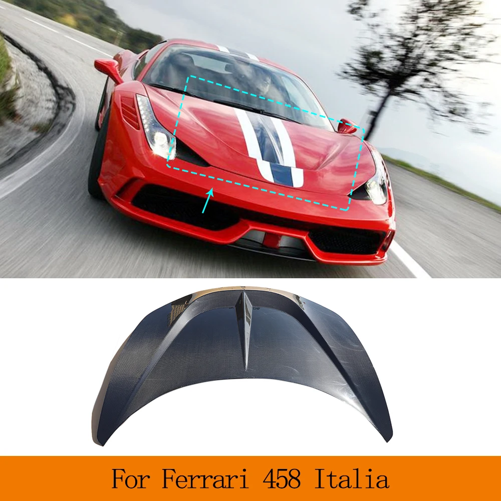 Dry Carbon Fiber Front Engine Hood Bonnet Cover for Ferrari 458 Italia ...