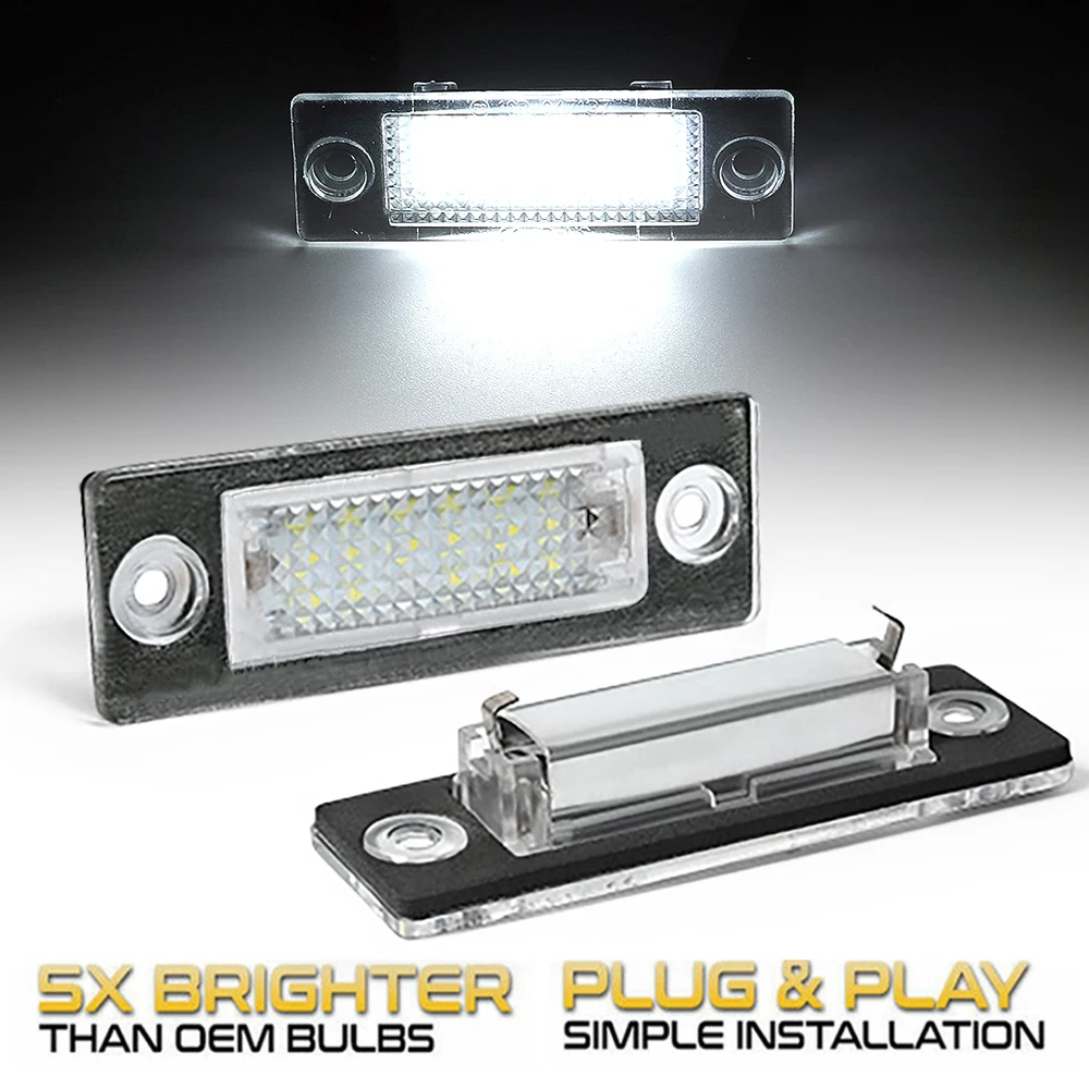 2Pcs Car LED License Plate Light Number Lamps For VW Golf 5 V Passat B5 ...
