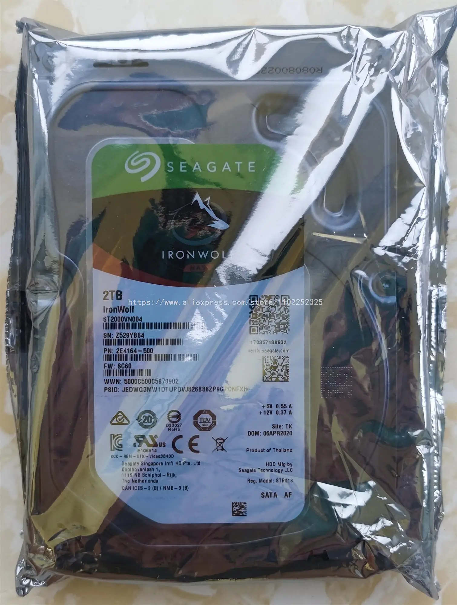 FOR Seagate ST2000VN004 IronWolf 2TB SATA 3.5" Internal Hard Drive New ...