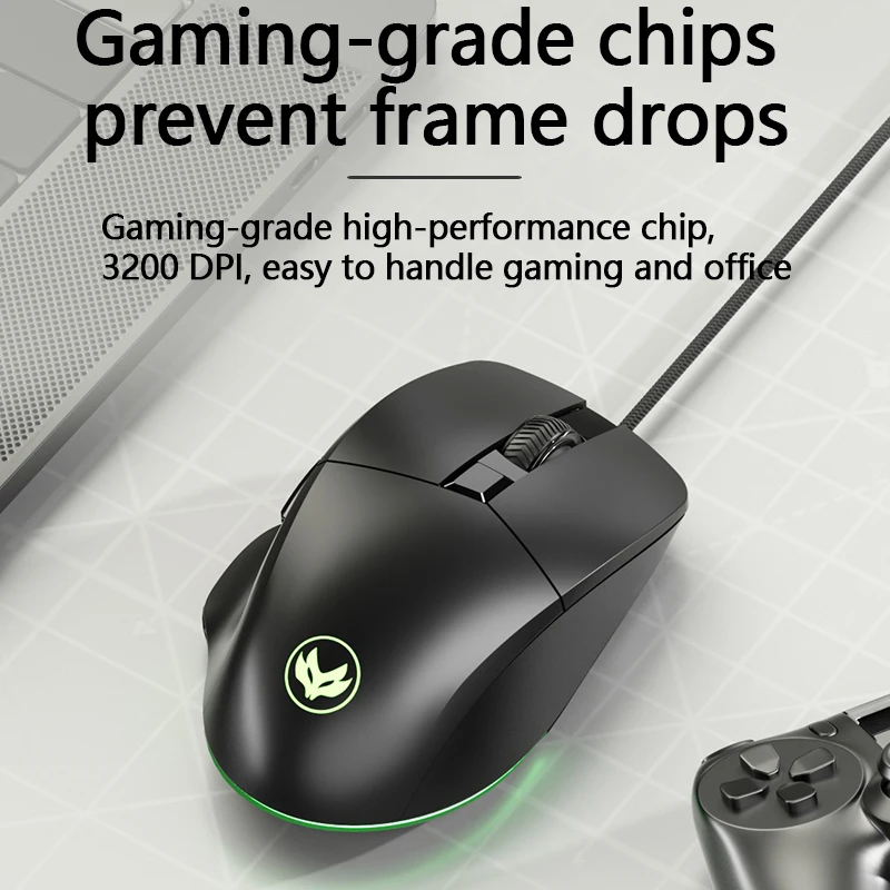 Warvank P6 Wired Mouse 3200DPI 6-key Gaming Mouse Laptop Home Office ...