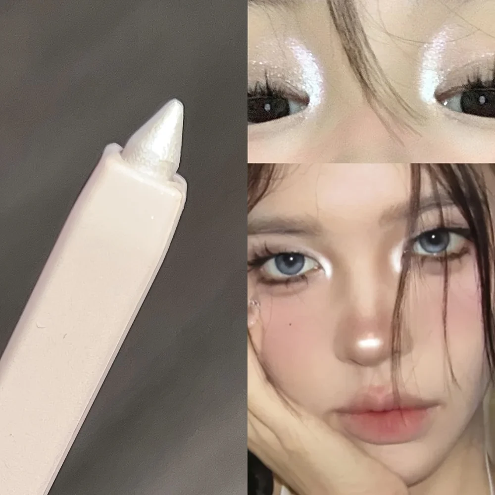 White Highlighter Pen, Pearly Glitter Matte Eye Brightening Stick, Eye ...