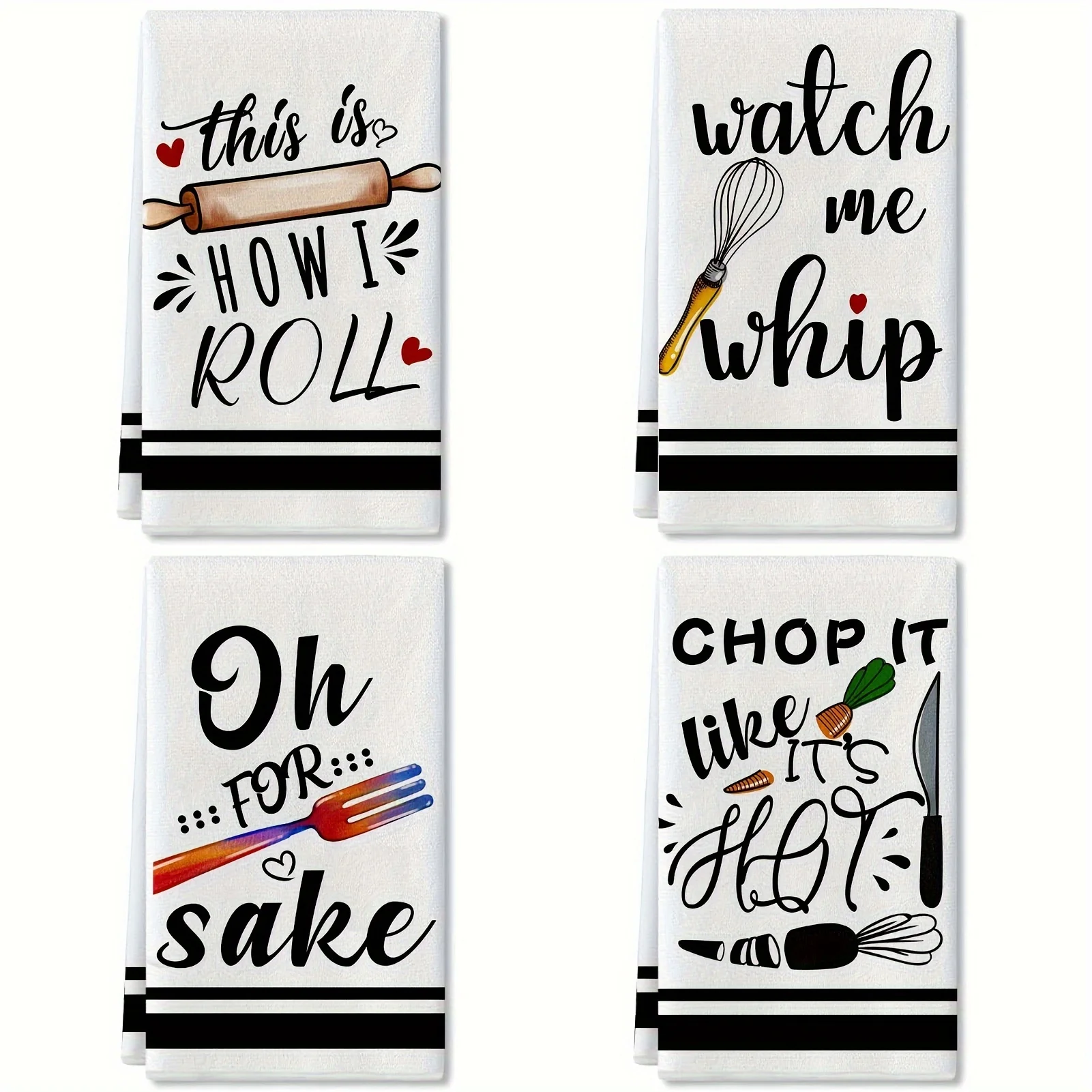 2pcs-Funny-Kitchen-Towels-And-Dishcloths-Kitchen-Towels-With-Sayings ...