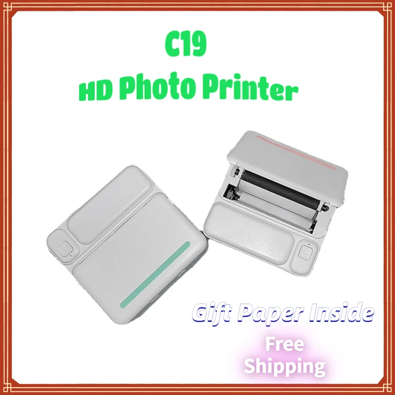 C19 Portable Thermal Photo Printer Mini Pocket Label Sticker Maker ...