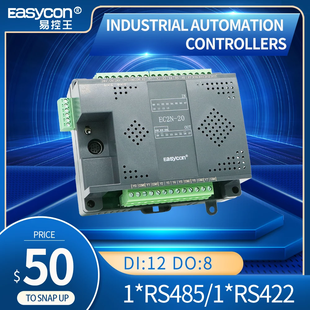 Easycon TX2N20MRMT PLC 12 DI 8DO Industrial Control Board solar panel ...