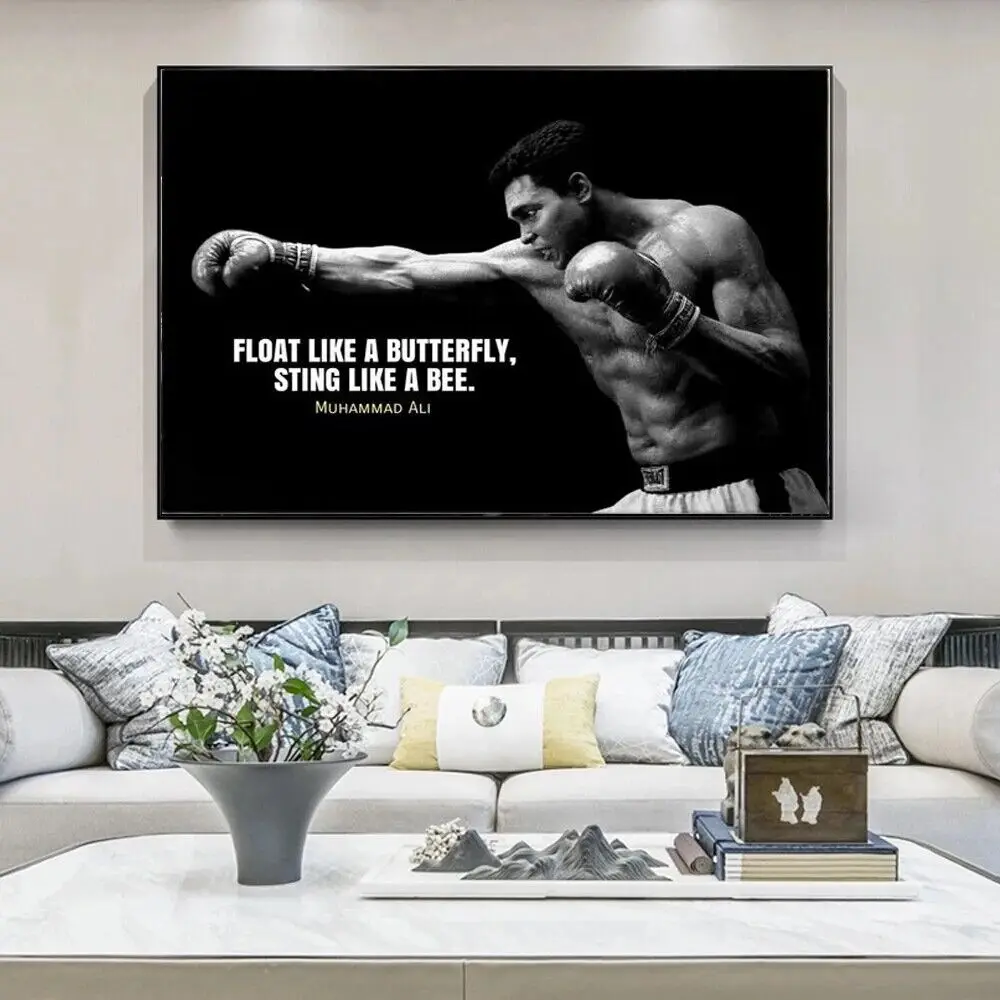 Legend-Boxing-King-Poster-Inspirational-Boxer-Canvas-Painting-Black ...