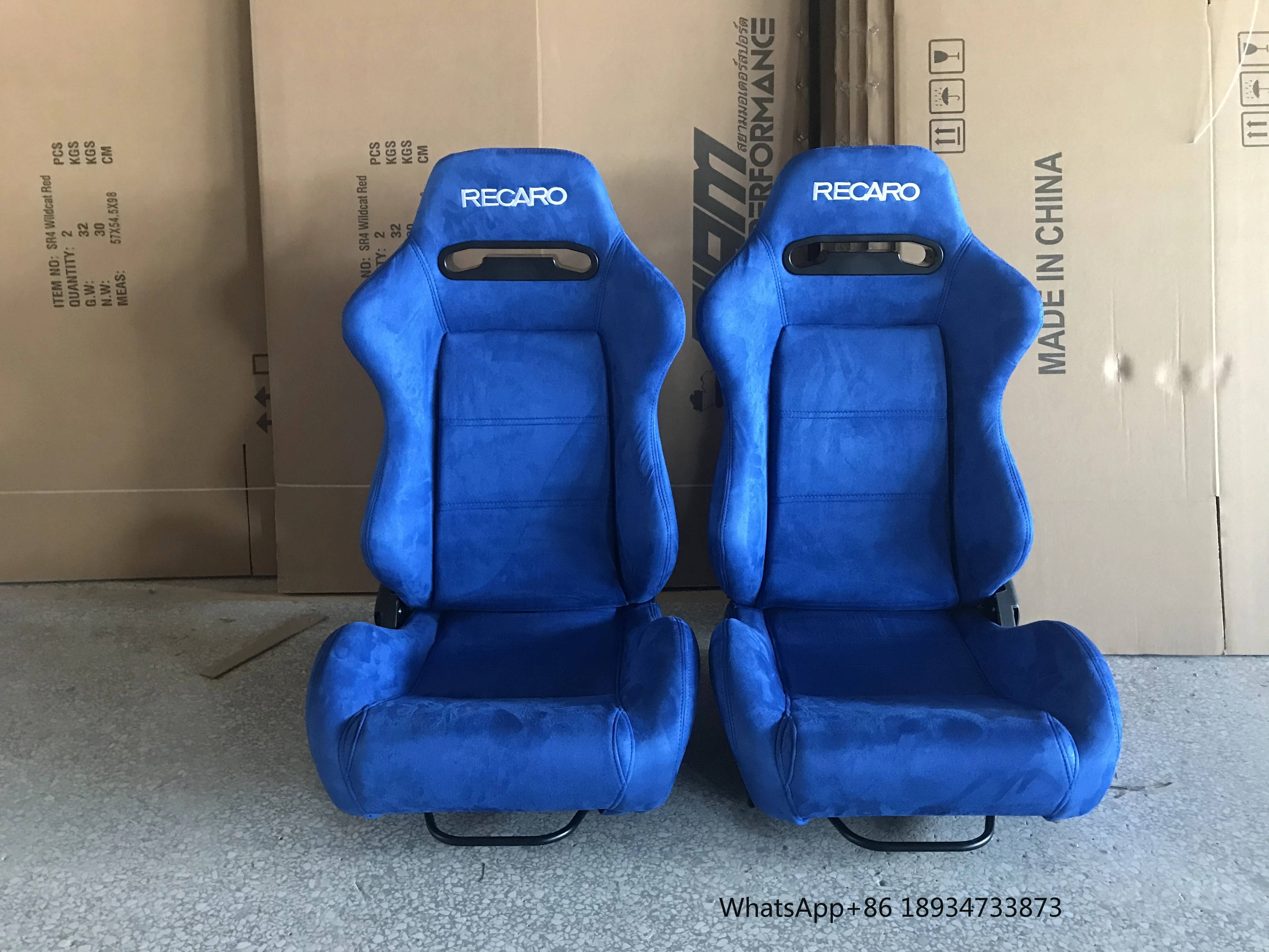 Jiabeir Universal Hot Sell RECARO SR3 Blue Suede Racing Bucket Seats ...