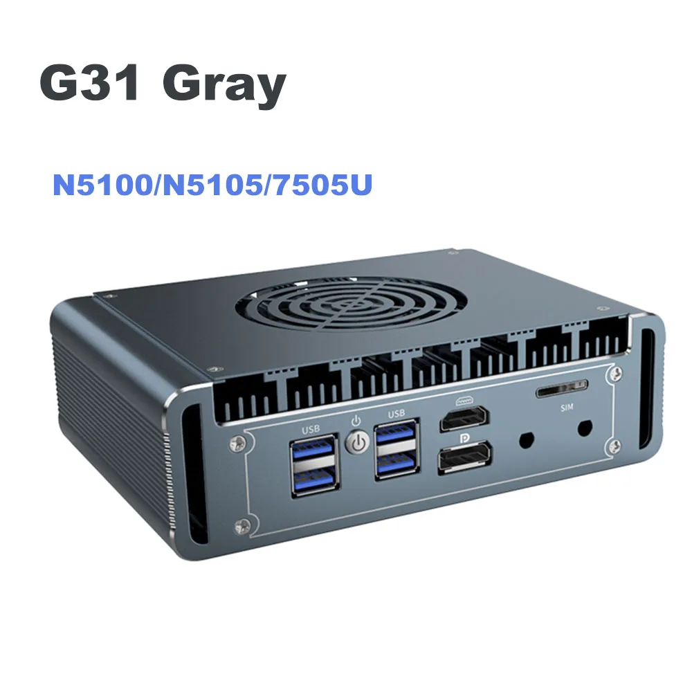 G31 Intel Celeron N5105/N5100/7505U Soft Router Fan Mini PC 4x Intel ...
