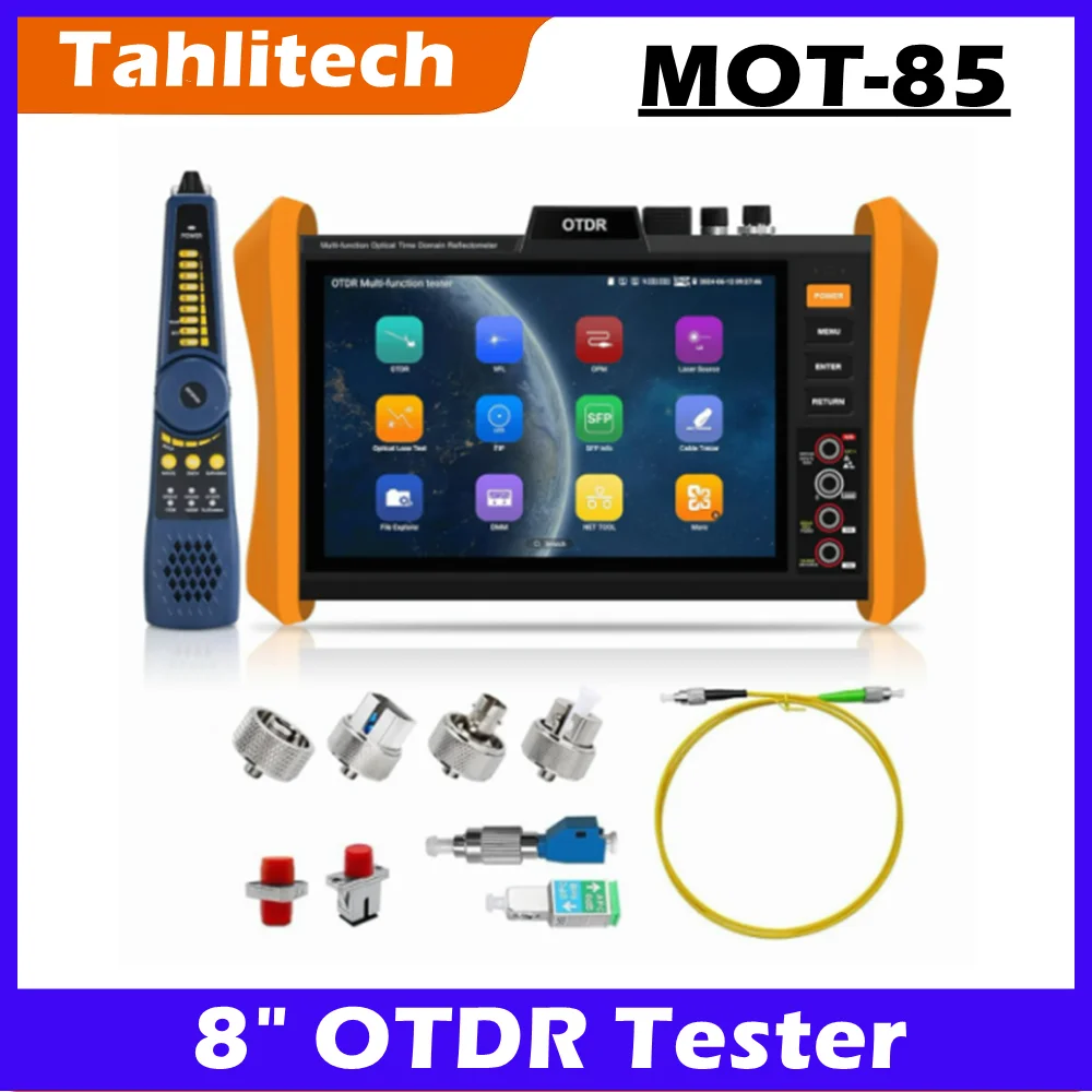 Optical Fiber Tester 8 inches OTDR Tester Built-in VFL OPM LS Event Map ...