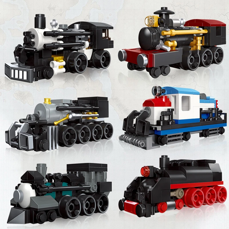Classic City Rail Vehicles Block Locomotive Building Brick Toy Mini ...