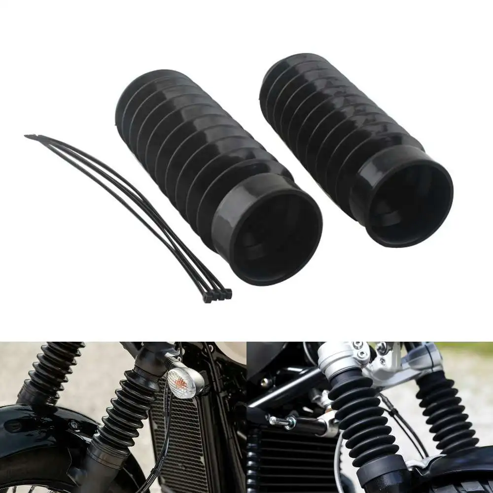 Motorcycle 49mm Rubber Fork Gator Boots Front Fork Shock Absorber Cover ...