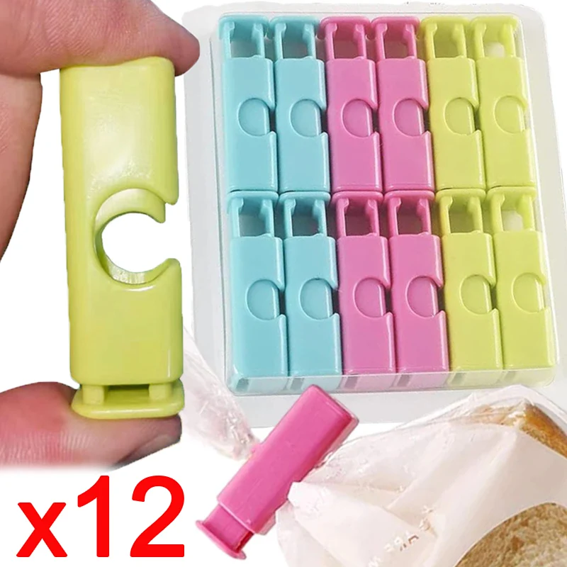 12-1Pcs-Reusable-Food-Sealing-Clips-Plastic-Pocket-Sealing-Clamp-Snack ...