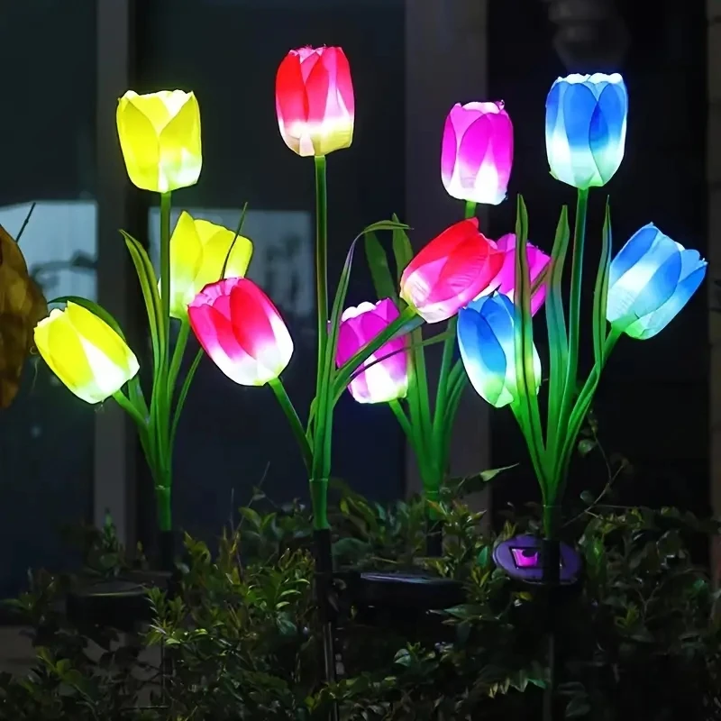 1-2-4pcs-Outdoor-Solar-Tulip-LED-Flower-Lights-Yard-Decorative ...