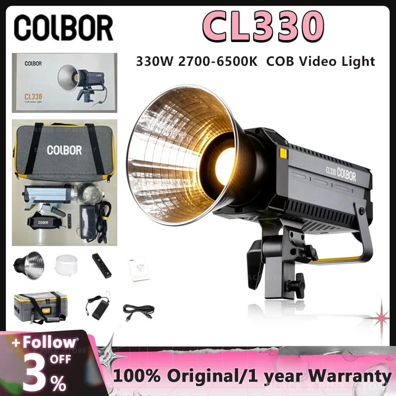 COLBOR-CL330-330W-Daylight-COB-LED-Video-Light-high-power-Bi-color ...