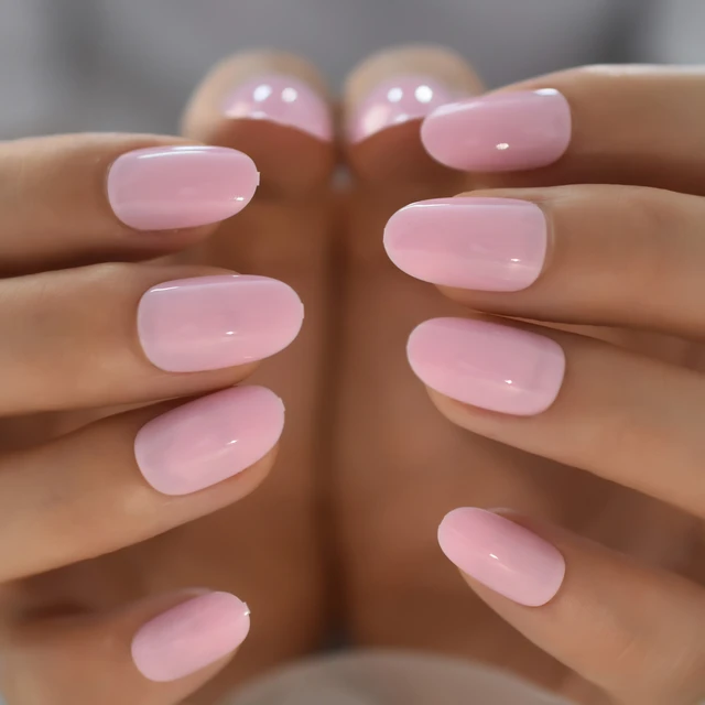 Light Pink Round Nails