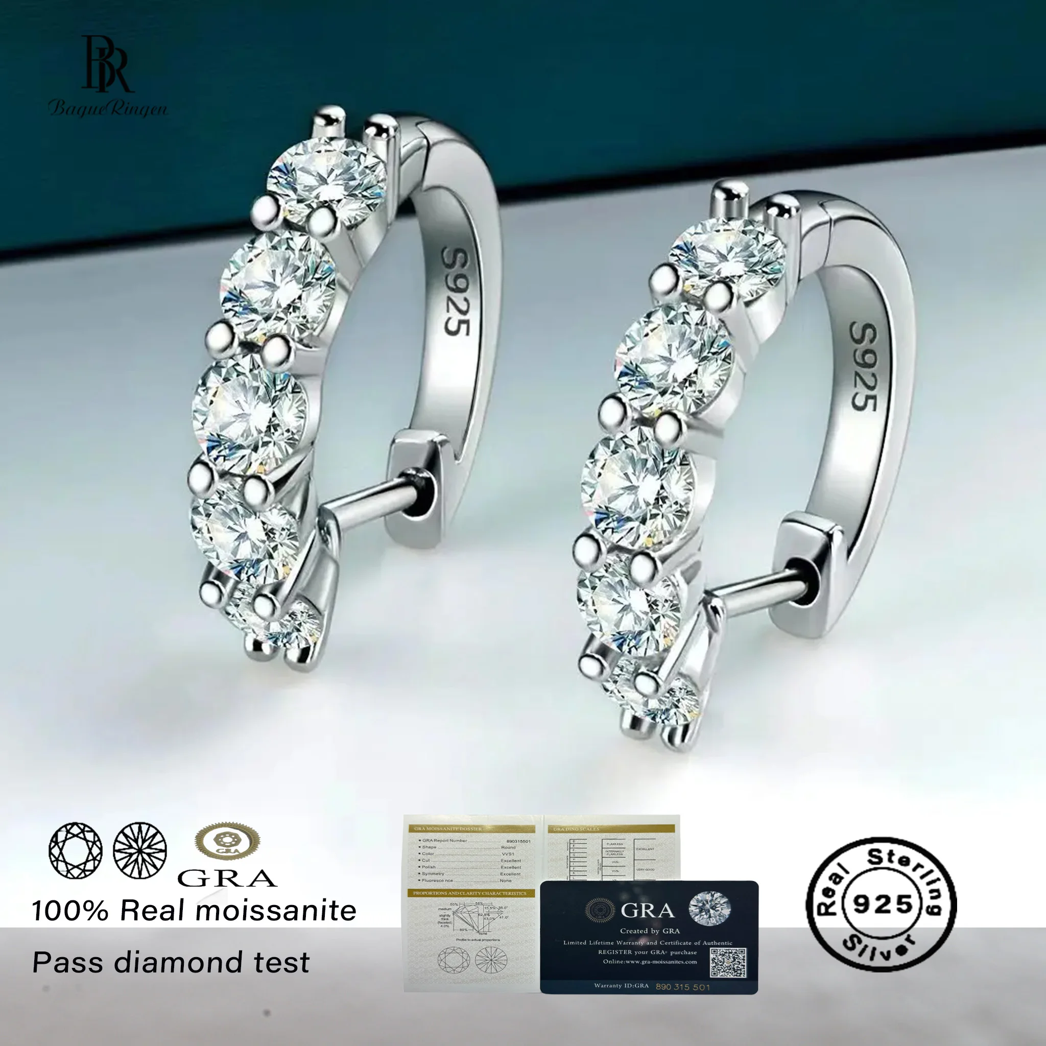 0-1CTX10PCS-Custom-Jewelry-100-925-Sterling-Silver-Moissanite-Hoop-Earring-For-Women-High ...