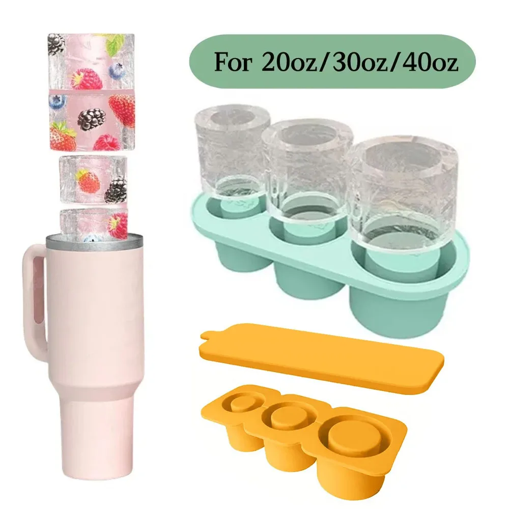 Silicone-Ice-Cube-Mold-Tray-for-Stanley-Cup-Ice-Maker-with-Lid-Reusable ...