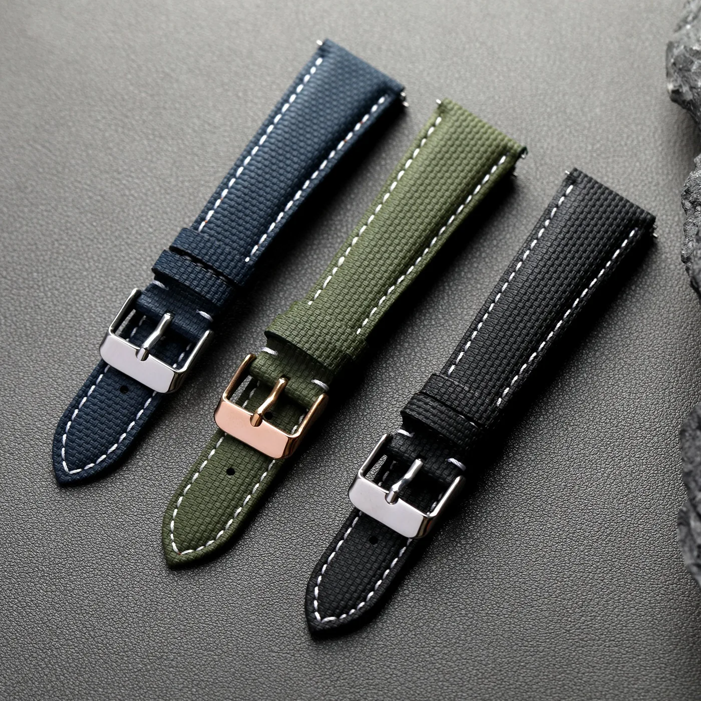 High end rubber strap, fitted with genuine leather strap, fluororubber ...