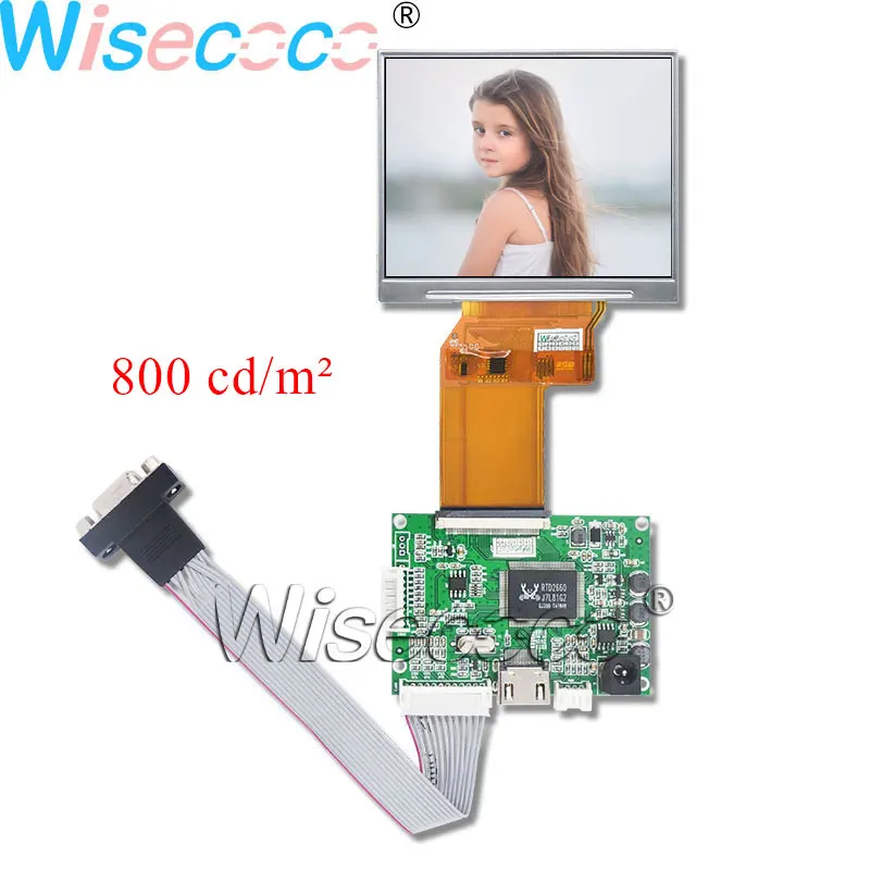 3,5 zoll LCD Display 800nit Hohe Brightnesss Bildschirm 640*480 IPS RGB VGA AV Fahrer Bord ...