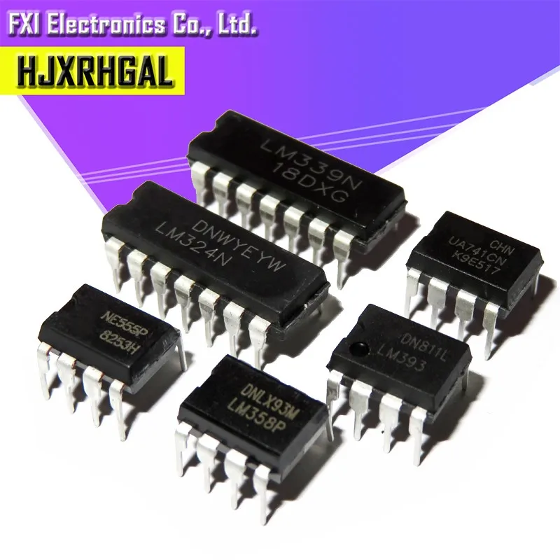 20PCS UA741 LM324 LM393 LM339 NE555 LM358 DIP LM358N LM324N LM339N ...