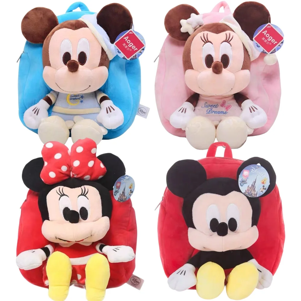 30cm-11-8in-Original-Disney-Plush-Schoolbag-Minnie-Mouse-And-Mickey ...