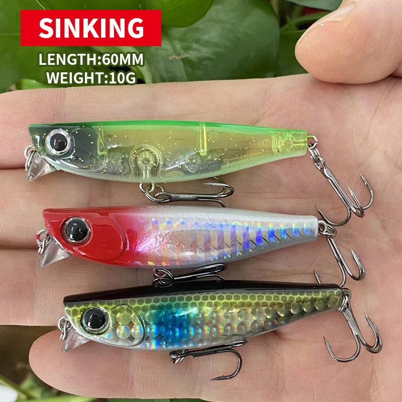 60mm-10g-Sinking-Minnow-Fish-Bait-Wobblers-Hard-Plastic-Seawater-Isca ...
