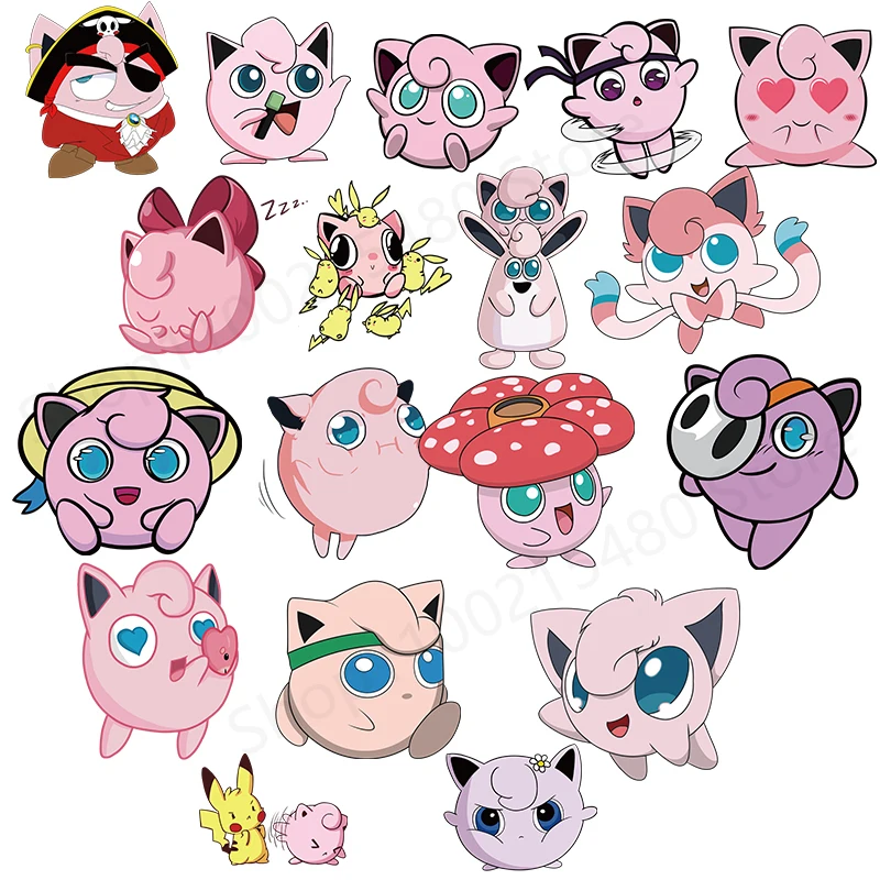 Anime Pokemon Clefairy DIY Heat Transfer Stickers for T-Shirt Hoodies ...