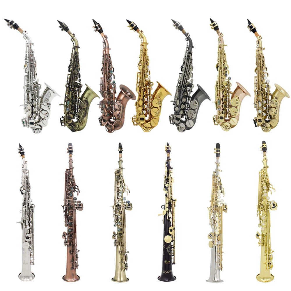 SLADE Soprano Saxophone B Flat Brass Sax Professional Saxophone With ...