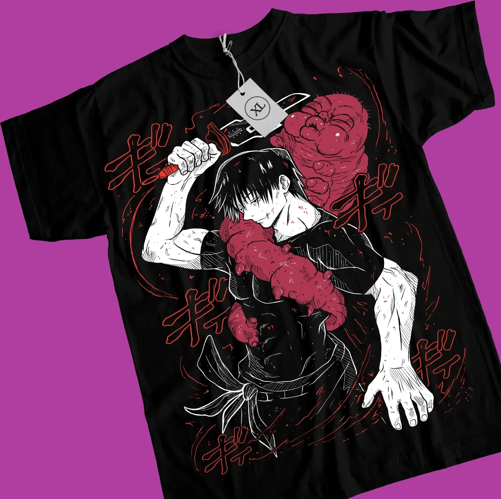 Anime-Horror-Jujutsu-Kaisen-Fushiguro-Toji-T-shirt-Black-Short-Sleeve ...