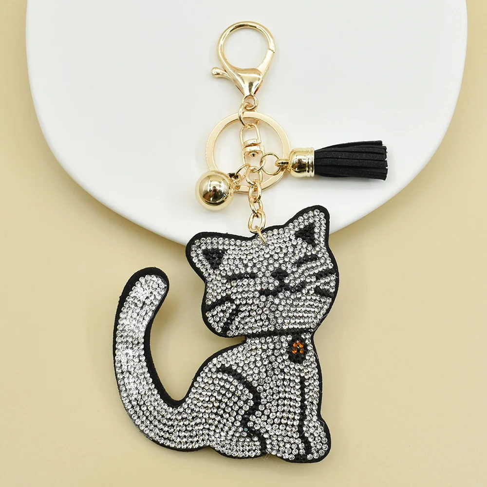 YLWHJJ Brand new Cute Rhinestone Cat Keychain For Women Bag Pendant ...