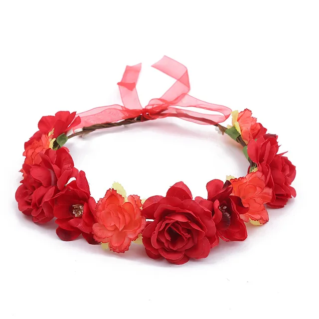Women Hair Flower Crown Head Garland Wedding Hair Wreath Dried Flowers ...