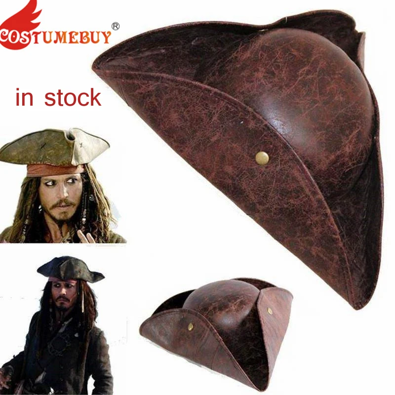 CostumeBuy-Jack-Sparrow-Pirate-Captain-Hat-Rustic-Tricorn-Cap-Brown ...