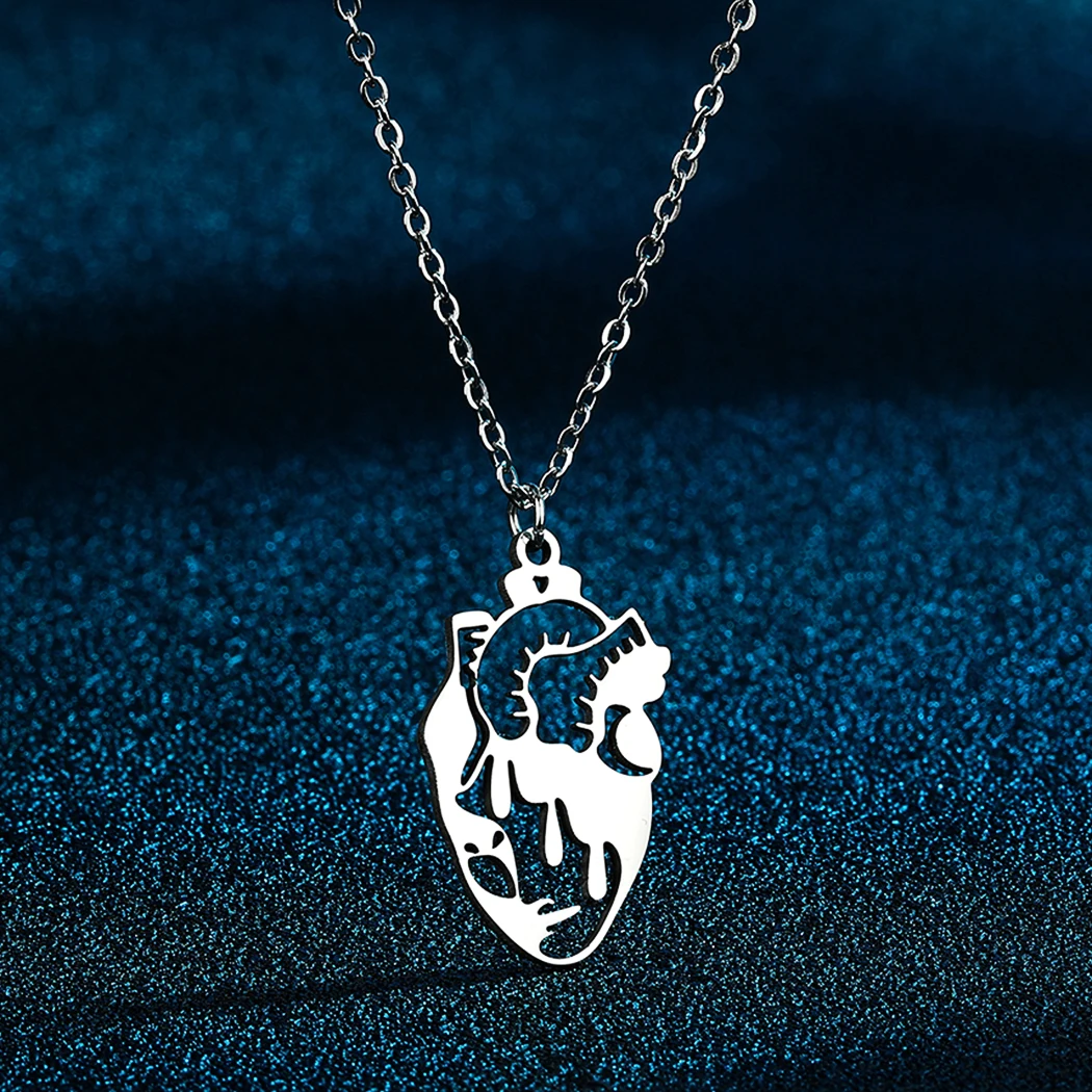 Hollow-Heart-Necklace-for-Women-Girls-Human-Organs-Shaped-Pendant ...