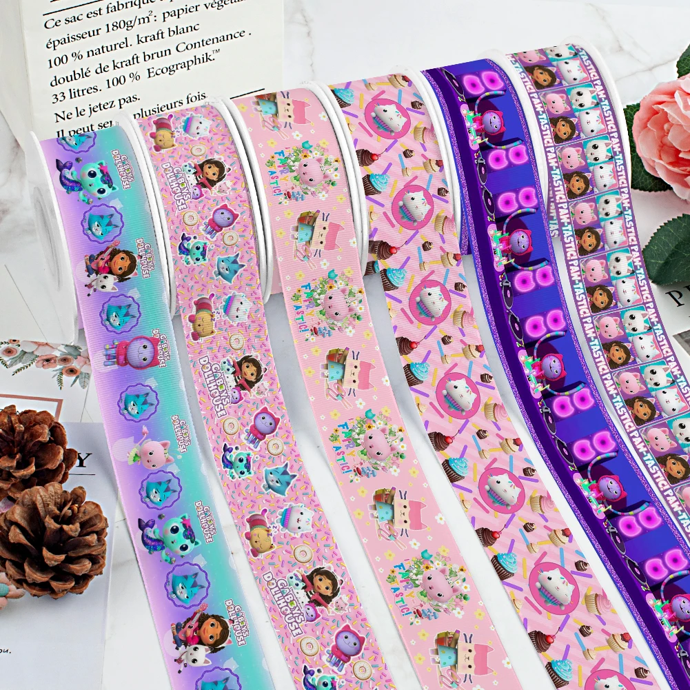 Cartoon-Doll-Gabbys-dollhouse-Girl-Printed-Grosgrain-Ribbon-for-Cheer ...